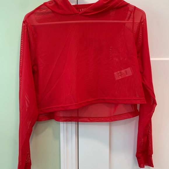 balera | Costumes | Balera Red Cropped Mesh Hoodie Lc | Poshmark
